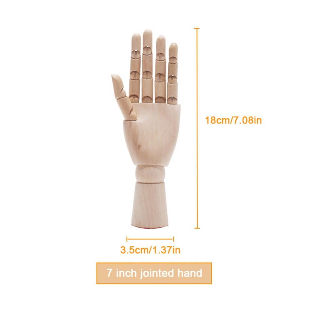 Popvcly Wooden Hand Figurines Rotatable Joint Hand Model Drawing Sketch ...