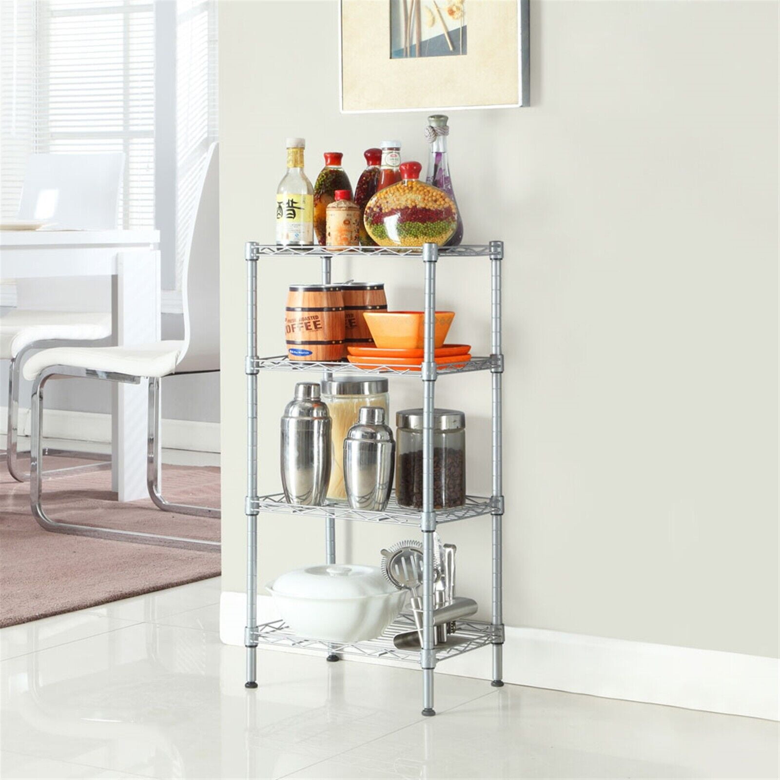 Promotion Sale! 4-Shelf Storage Wire Shelves Heavy Duty 4 Tiers ...