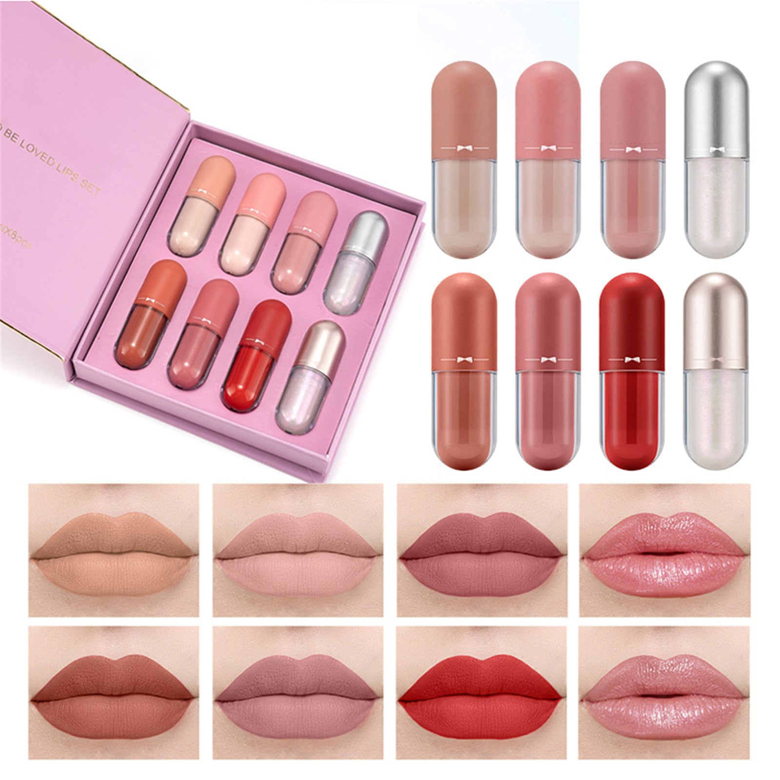 🌸Promotion Sale! Lip Color Gift Box with Mist Face Velvet Non Staining ...