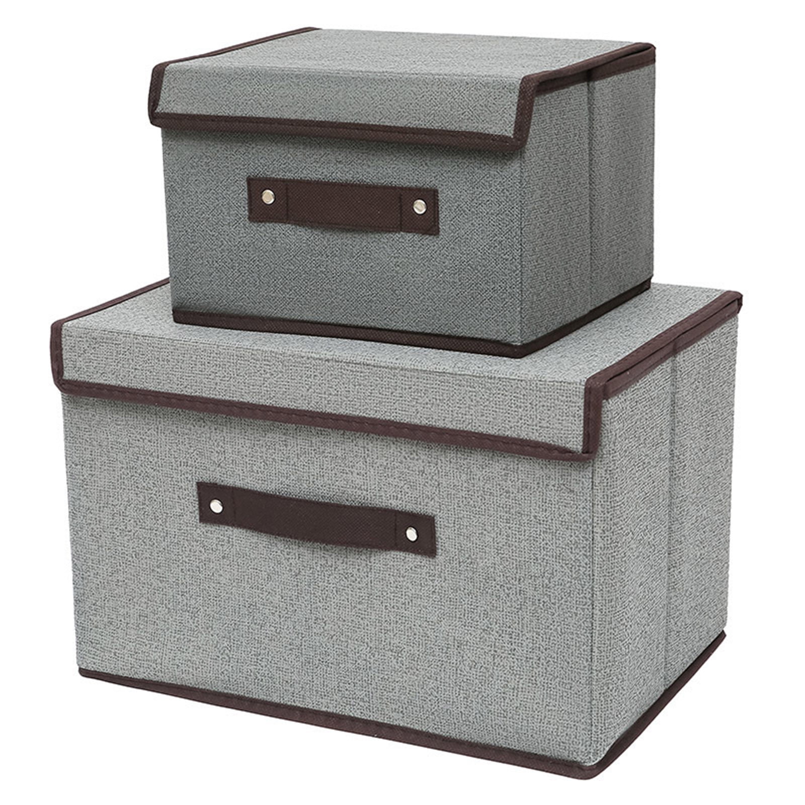 Promotion Storage Bins with Lids, Foldable Linen Fabric Storage Boxes ...