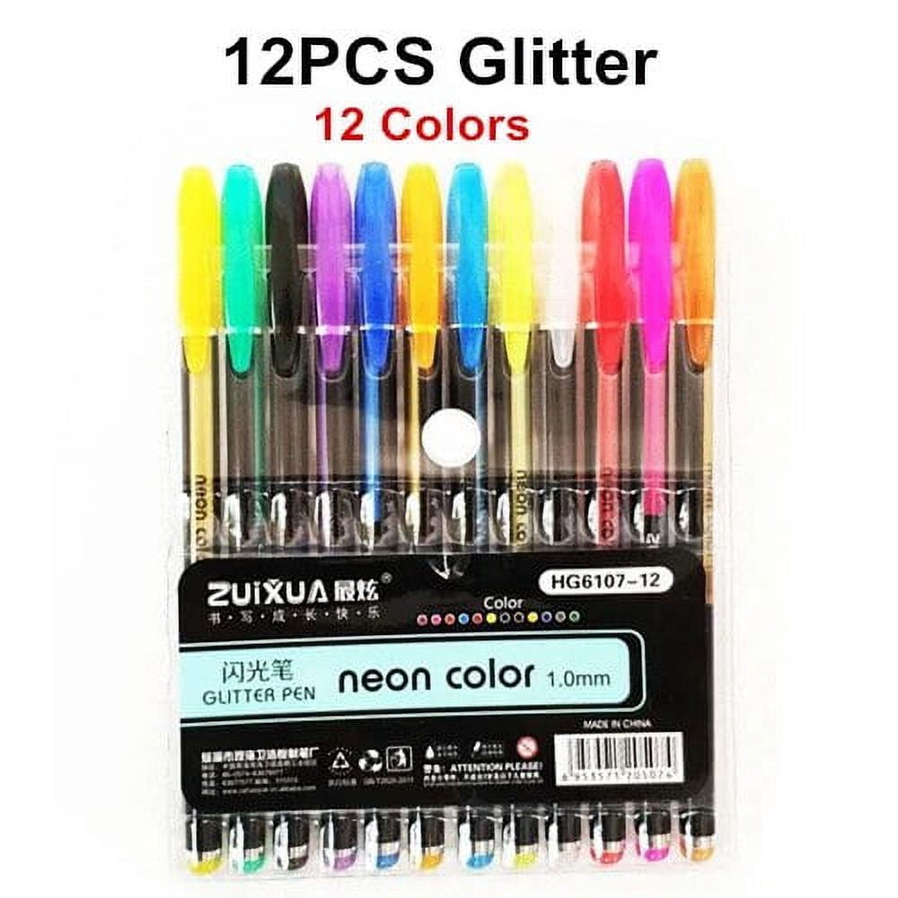 Promotion pen 12 Colors Gel Pens Set Glitter Gel Pen For Adult Coloring ...