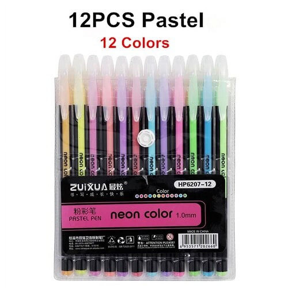 Promotion pen 12 Colors Gel Pens Set Glitter Gel Pen For Adult Coloring ...