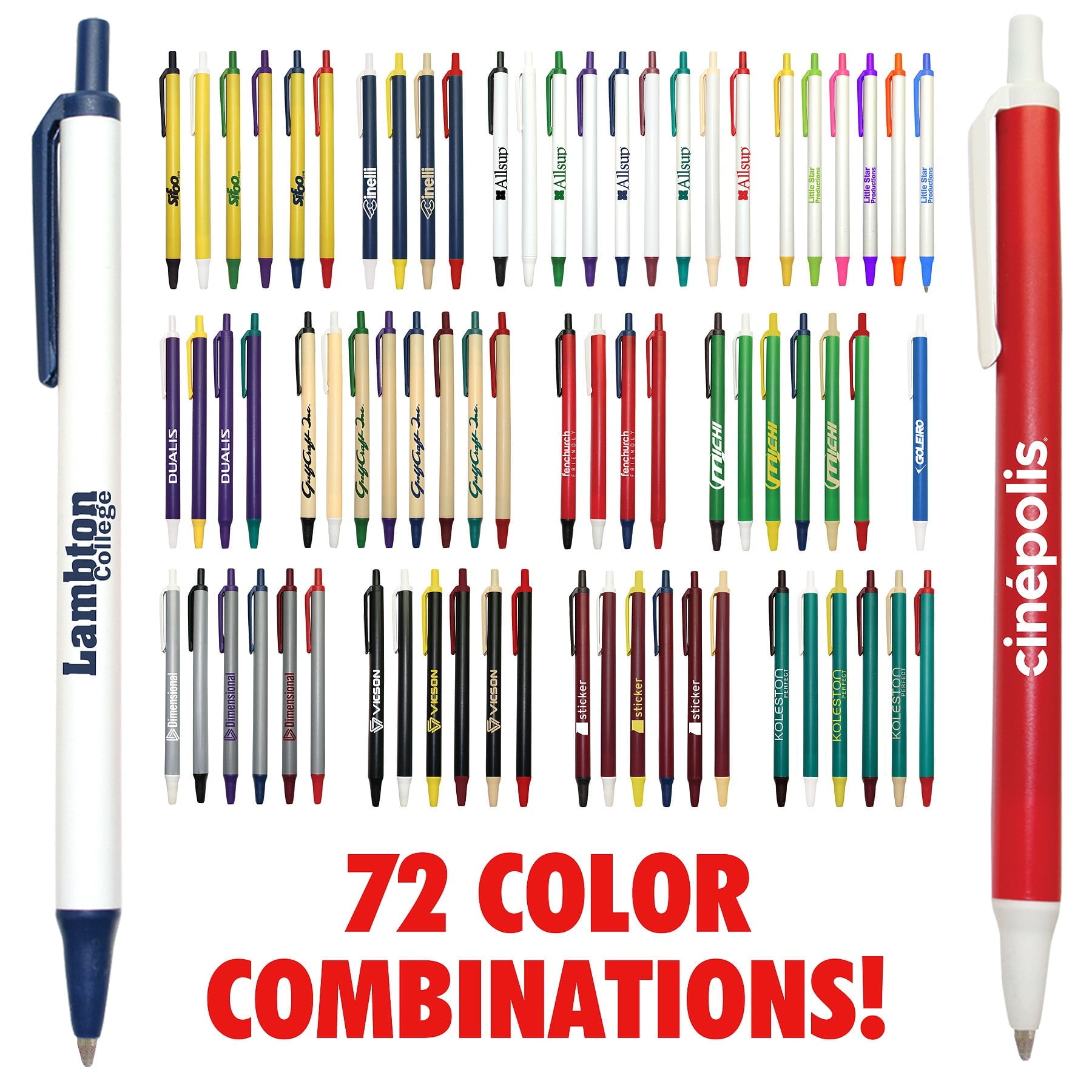 Personalized Promotional Orlando Ballpoint value click stick pen Write ...