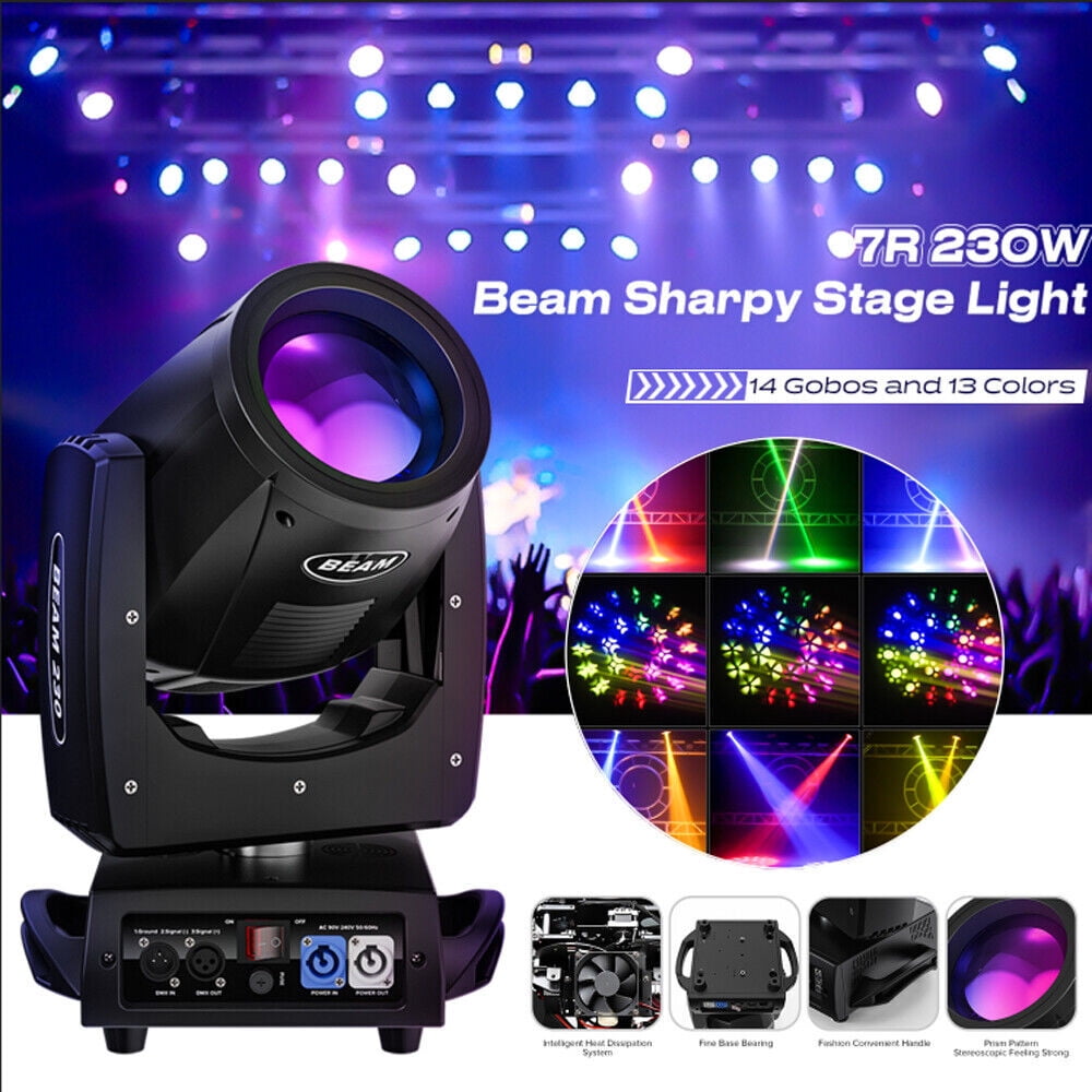 Promotions 230W 7r Beam Mini Moving Head Light DMX 24Prisms Gobo Stage ...