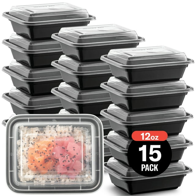 Promoze 15-Pack tiny Meal Prep Plastic Microwavable Food Storage ...