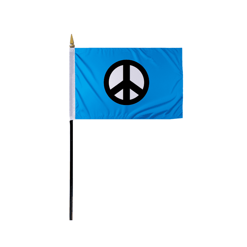 Promopatriot Small Handheld Blue Peace Symbol Stick Flag - 4x6 inch ...