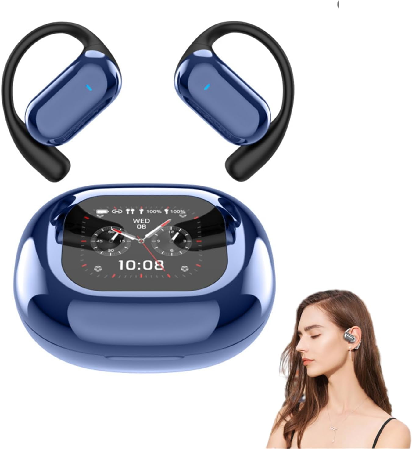 Promptanda Open Ear Earbuds, True Powerful Bluetooth 5.4 Open Ear ...