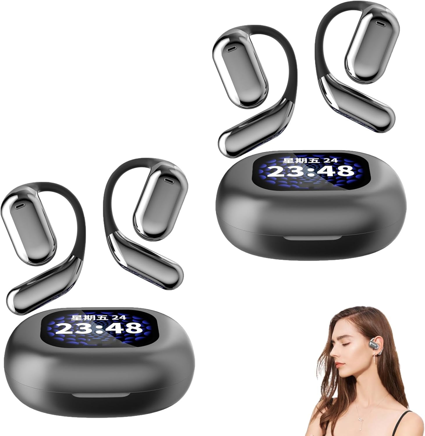Promptanda Open Ear Earbuds - True Powerful Bluetooth Open Ear Earbuds ...
