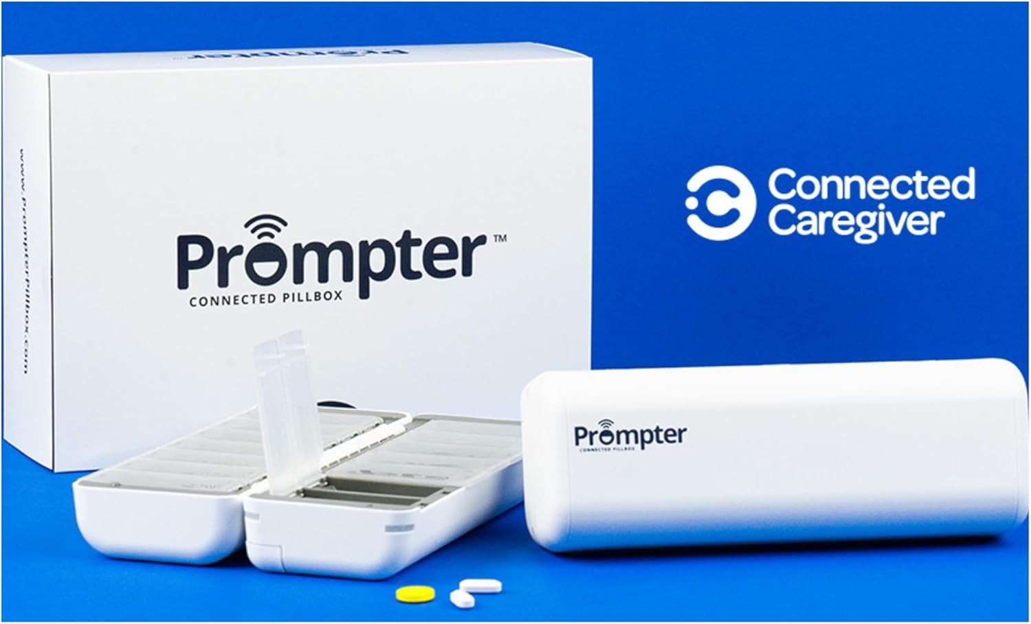 Prompter Connected Pillbox, Smart Pill Reminder Management with Lights ...