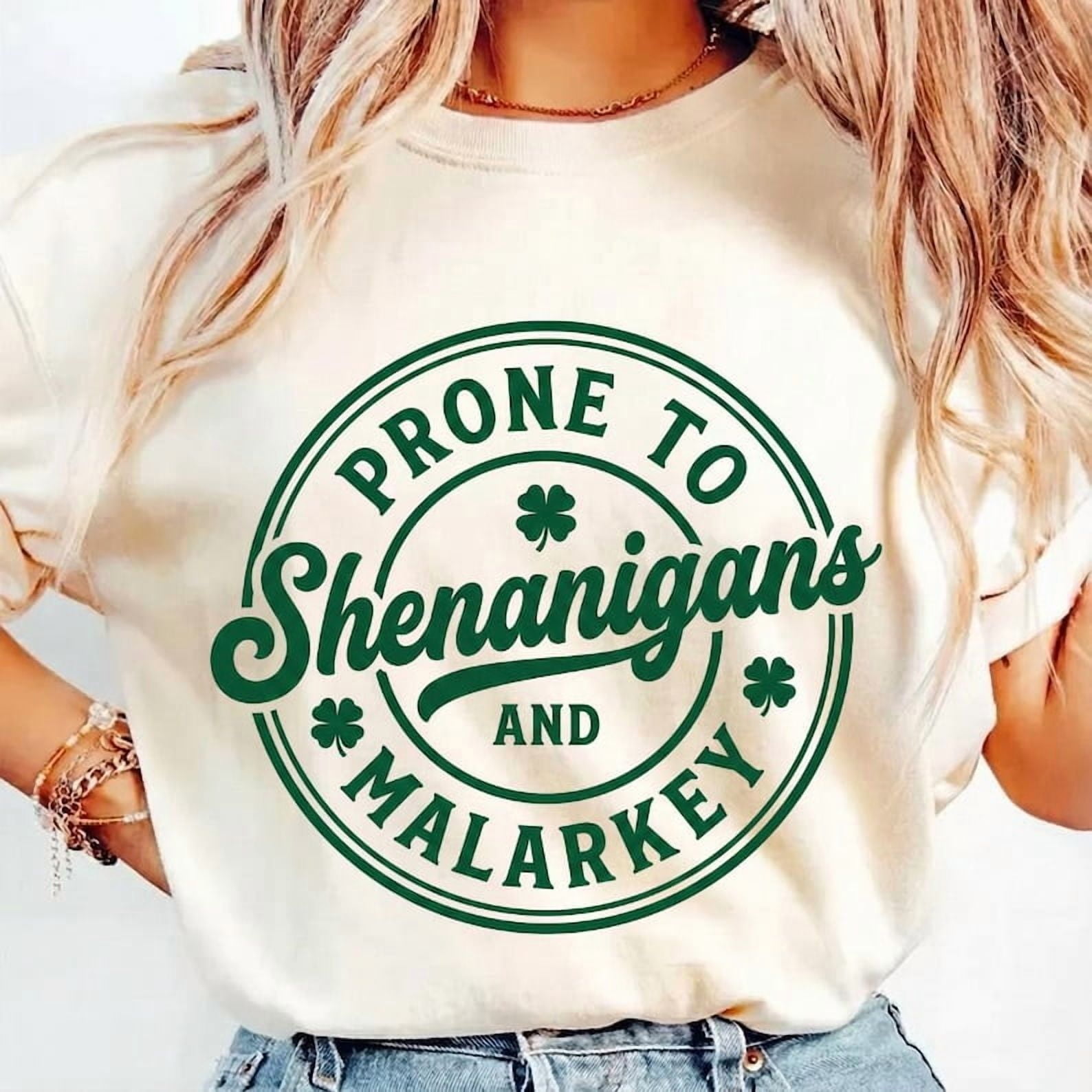 Prone To Shenanigans And Malarkey St. Patrick’s Day Shirt Shamrock ...