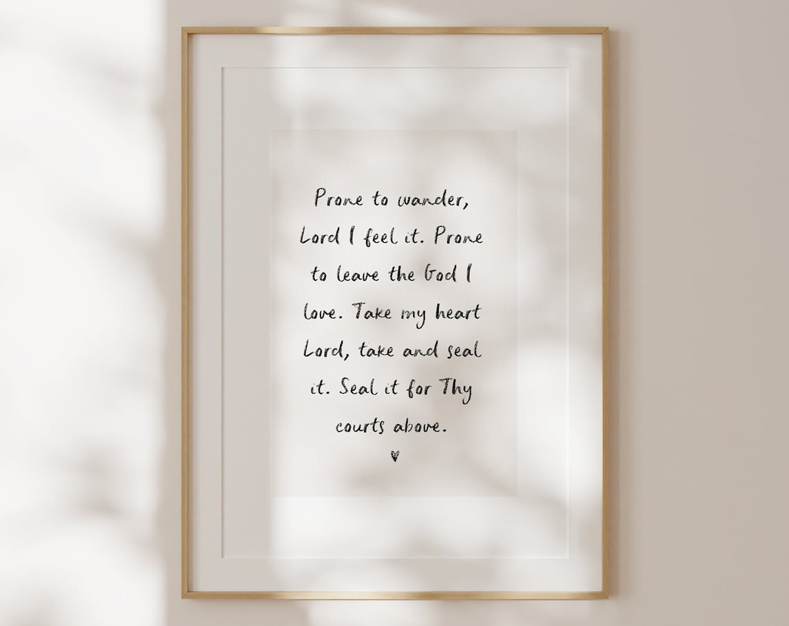 Prone To Wander Art Print, Trendy Decor, Line Art, Encouraging Words ...