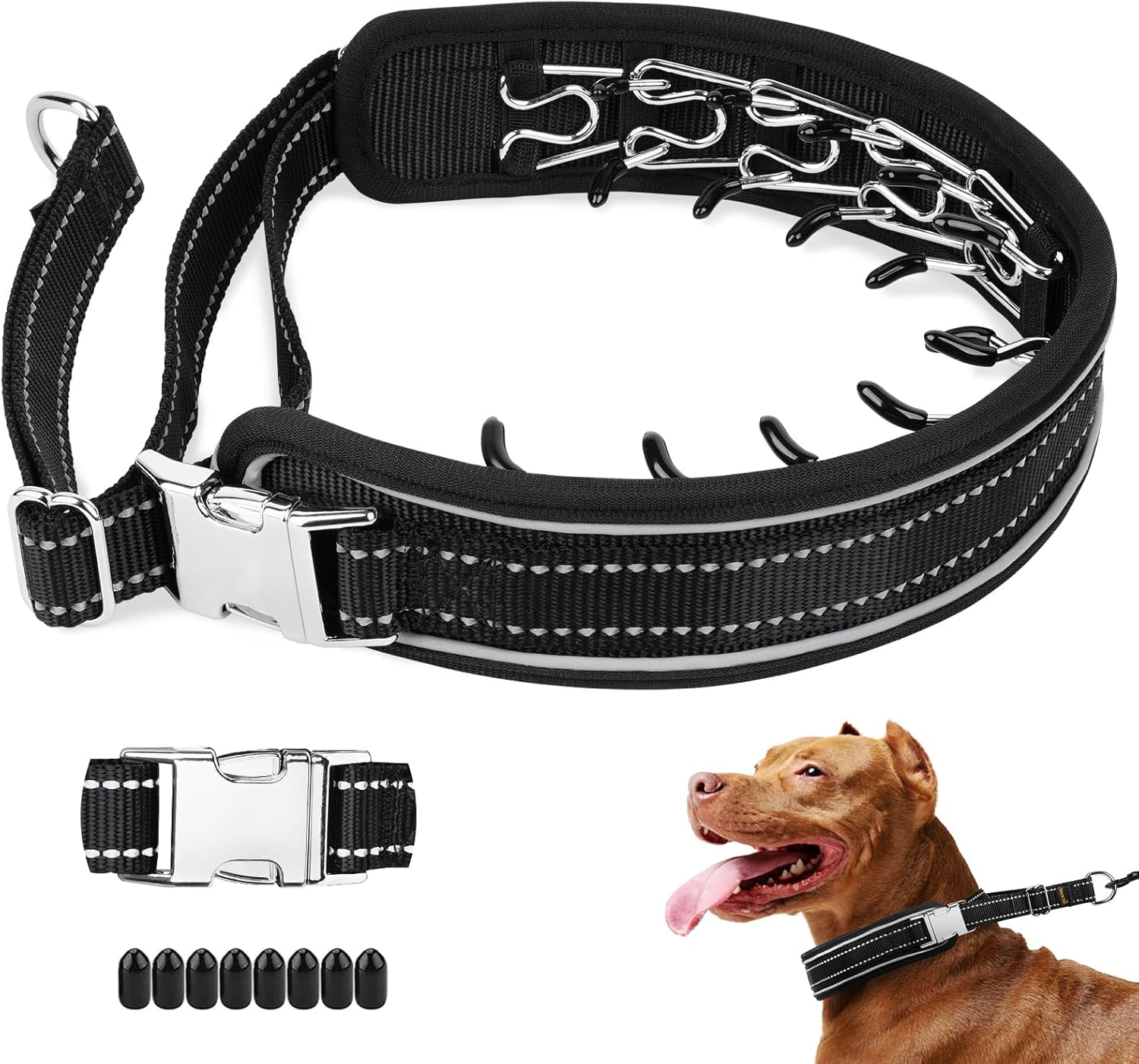 Prong Collar for Large Medium Dogs, Patented Reflective Pinch Collar ...