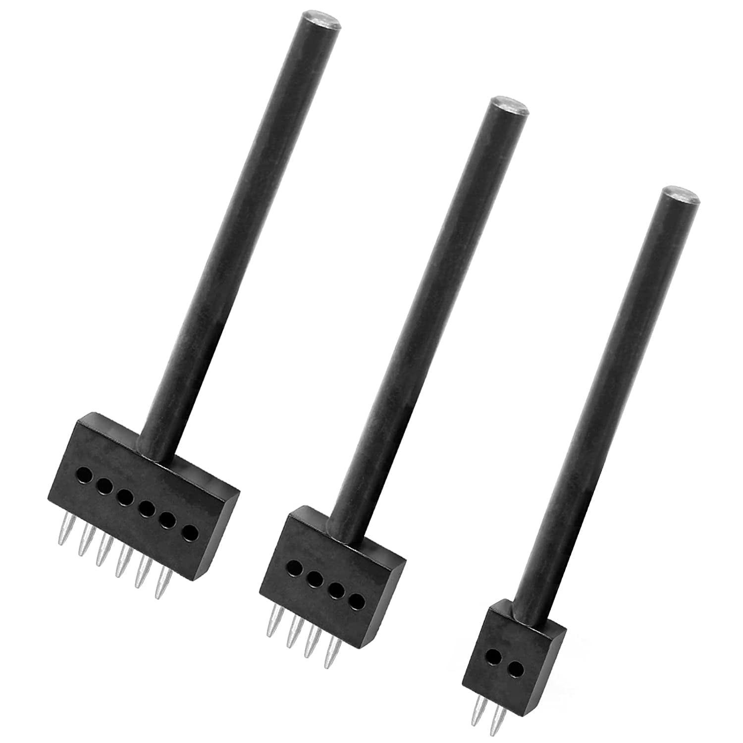 Prong Punch Tool Set, 3 Pcs 5mm Leather Row Round Hole Tooth Punch, 2/4 ...