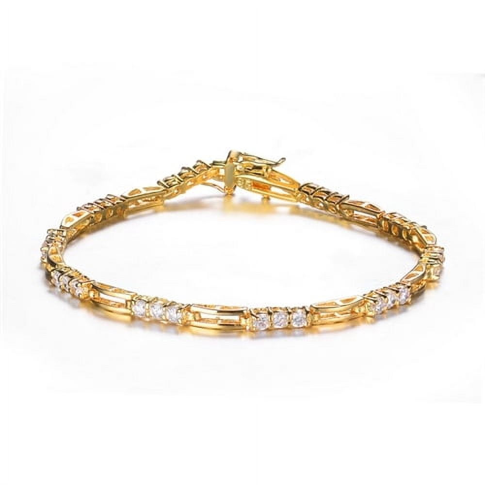 Prong Set Designer Bracelet with Lab-made Round Brilliant Diamonds by ...