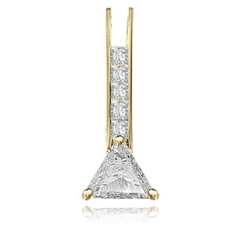 Prong Set Designer Pendant with Simulated Trilliant Cut Diamond and ...