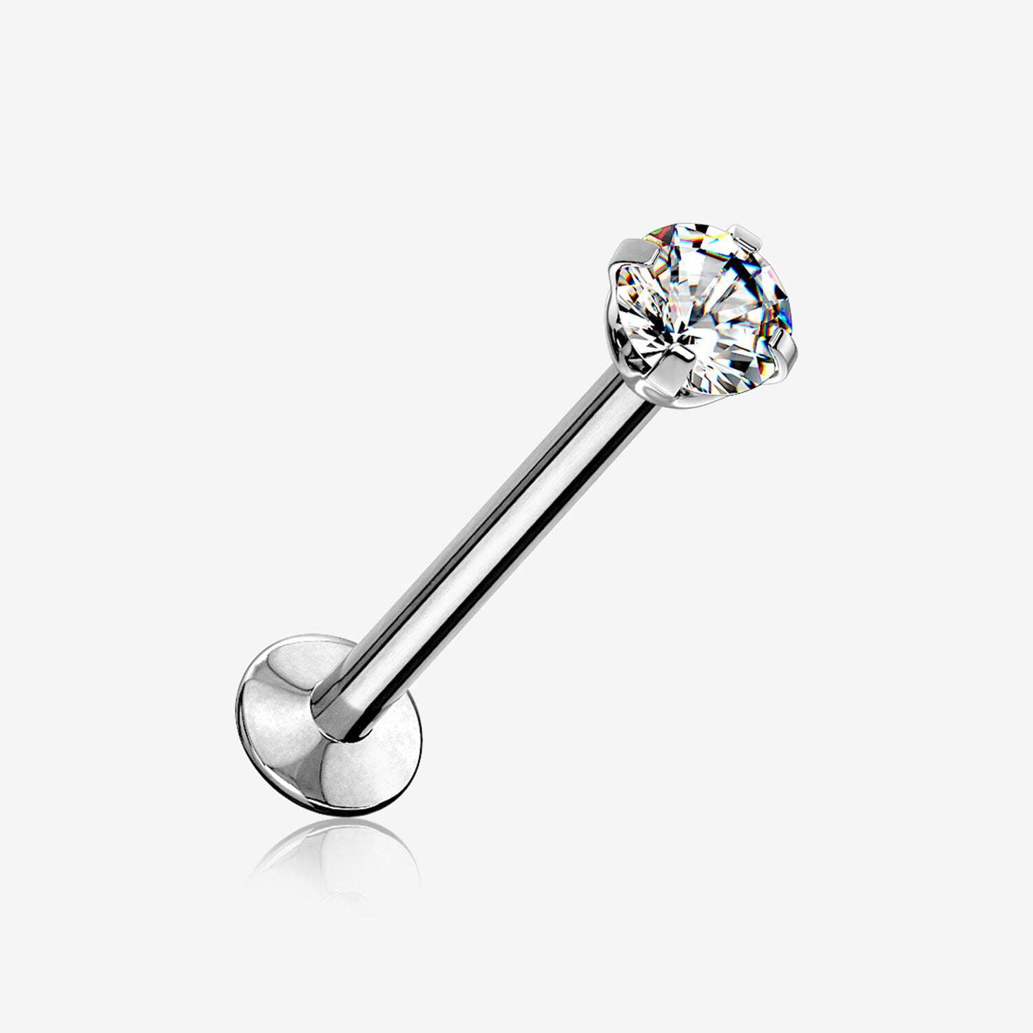 Prong Set Gem Top Threadless Push-In Steel Labret - Walmart.com
