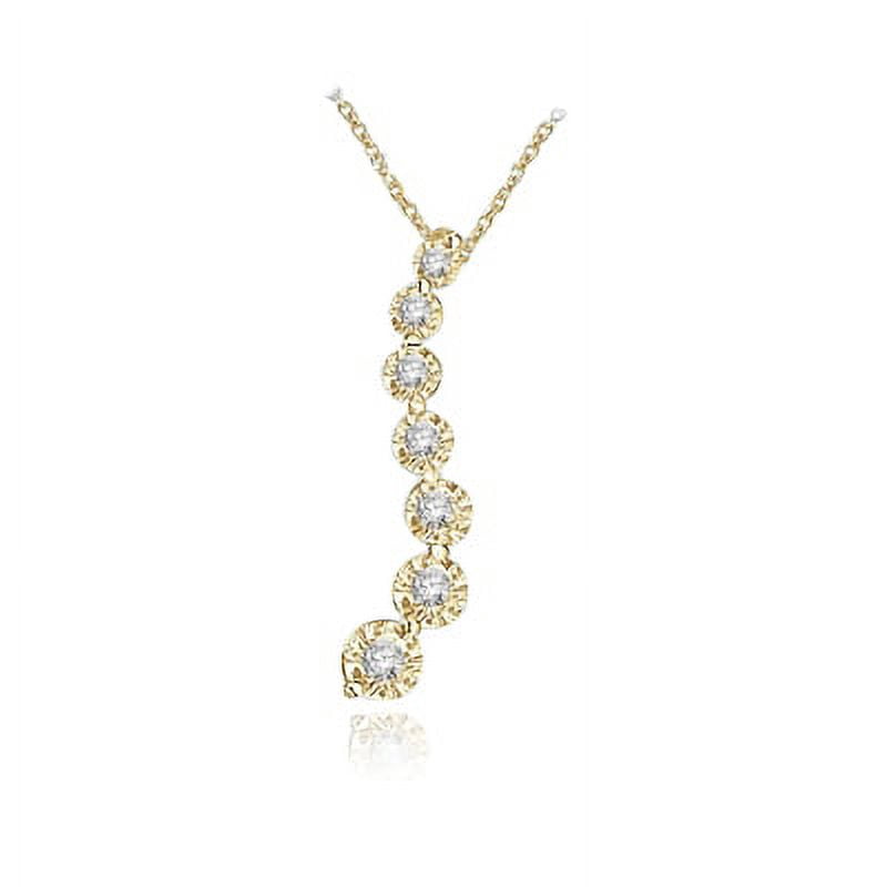 Prong Set Journey Pendant with Lab-made Graduated Round Brilliant ...
