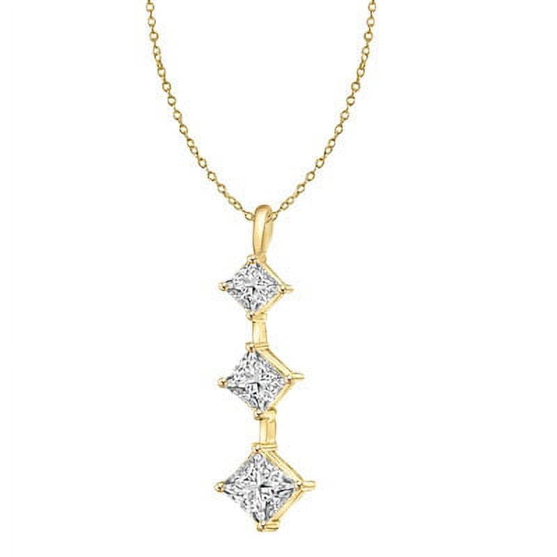 Prong Set Pendant with Artificial Graduating Princess Cut Diamonds by ...