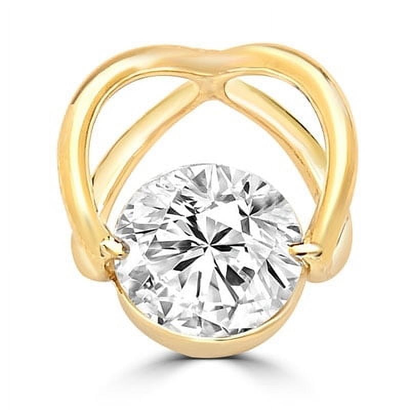 Prong Set Slide Pendant with Artificial Round Brilliant Diamond by ...