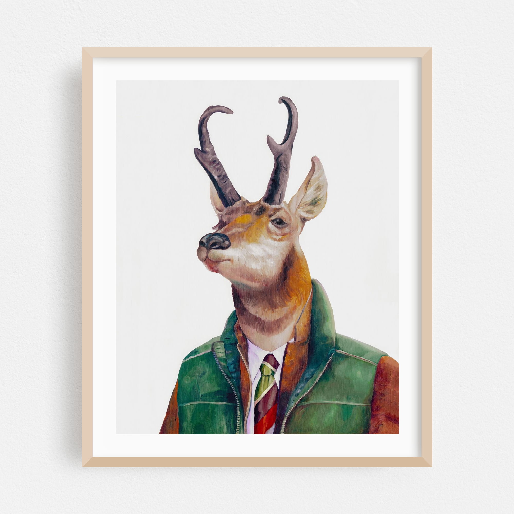 Pronghorn Deer - Painting Deer Surrealism Animal Humor Modern Art ...