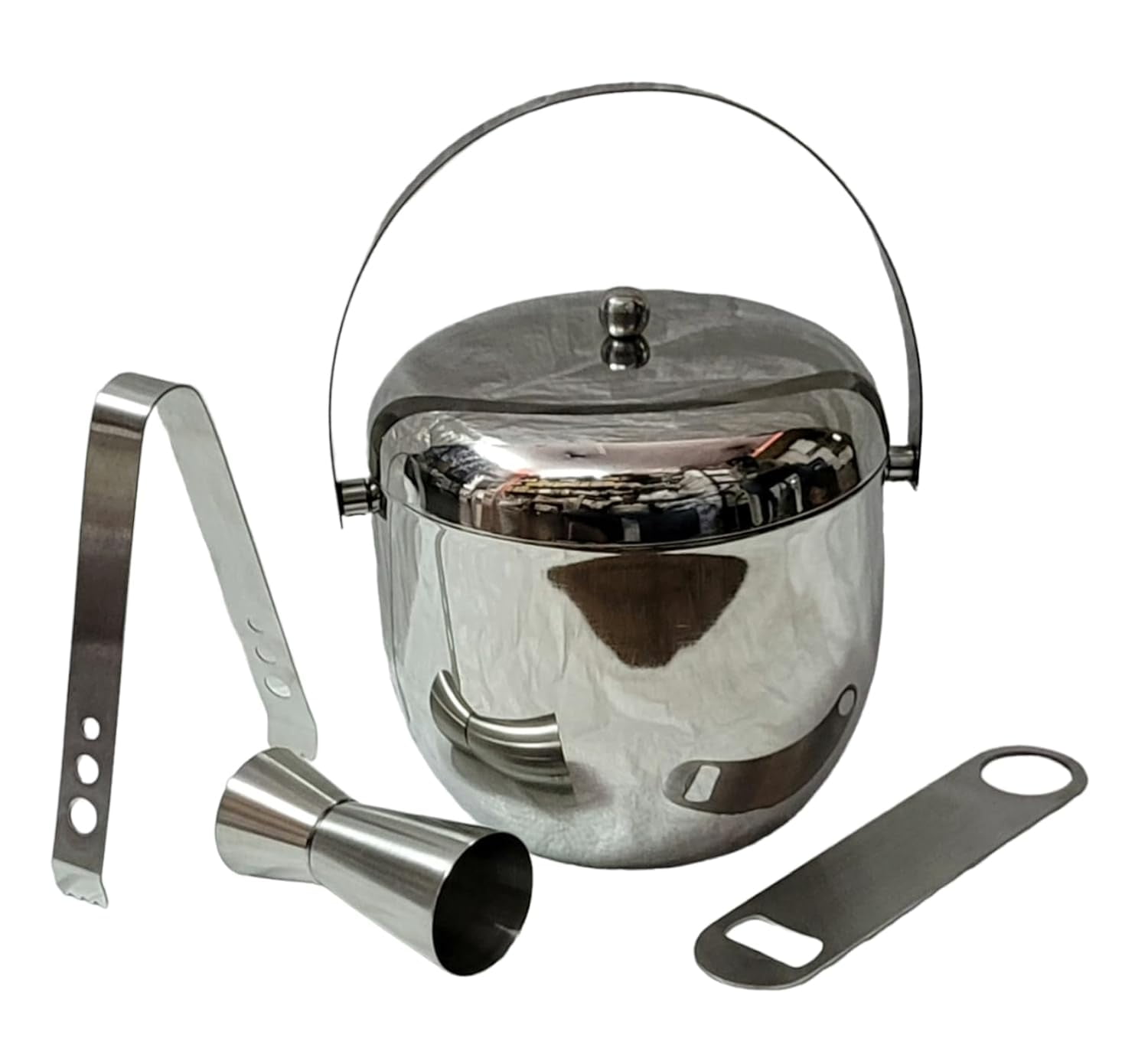 Proniks Stainless Steel Insulated Ice Bucket 1250ml with Opener and Ice ...