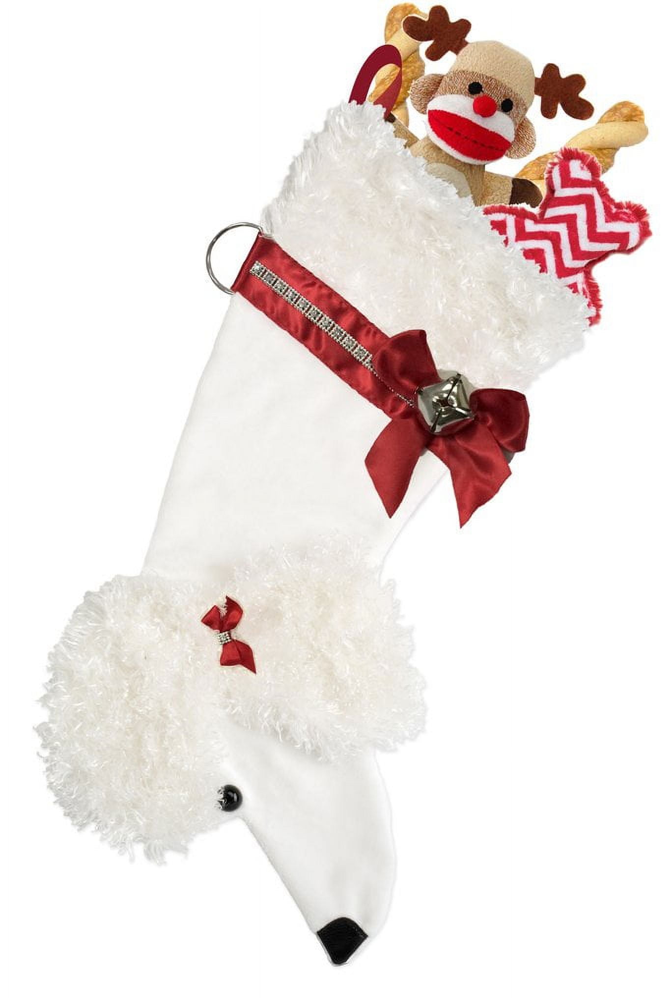 Pronk! White Poodle Hearth Hound Decorative Dog Christmas Stocking ...