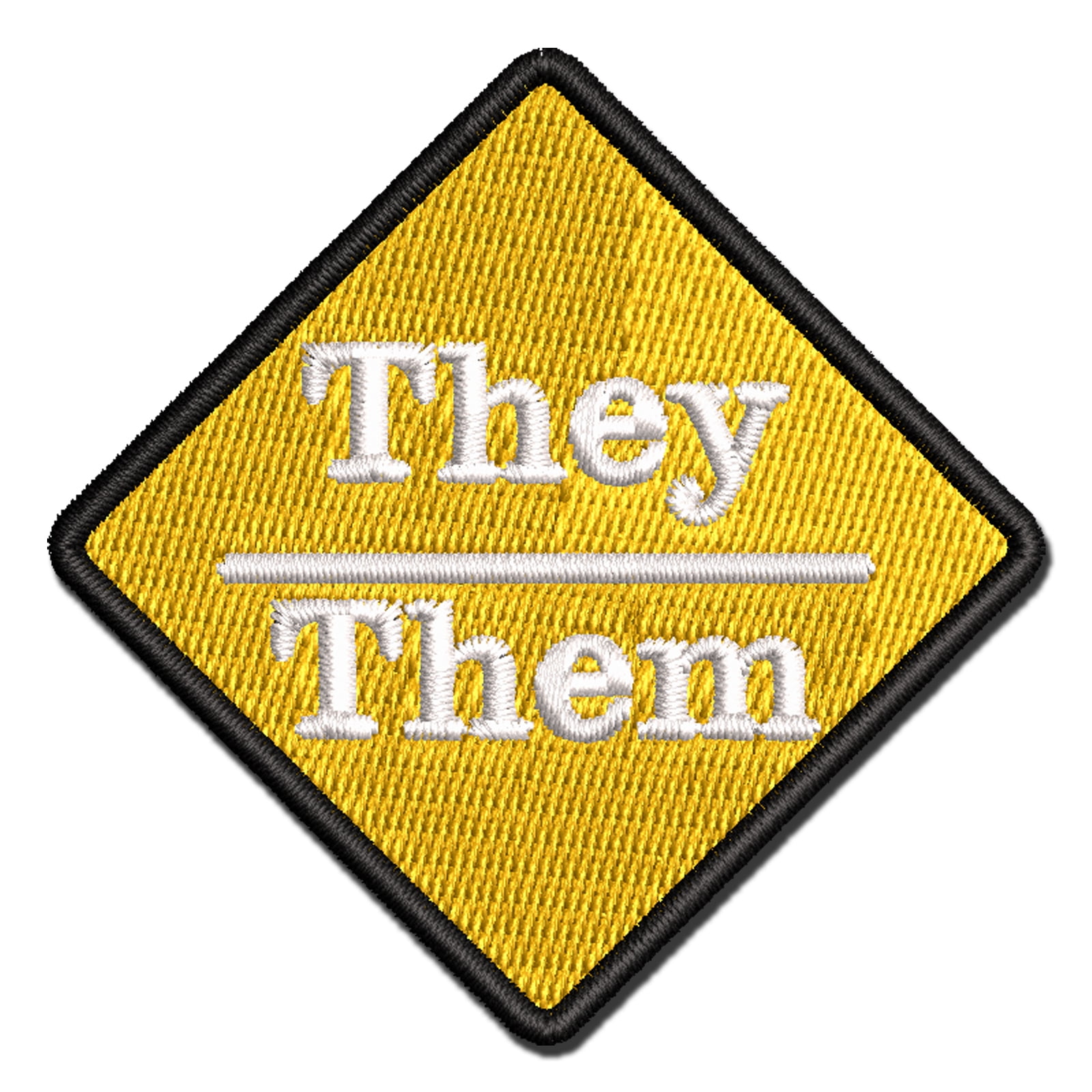 Pronouns They Them Applique Multi-Color Embroidered Hook & Loop Patch ...