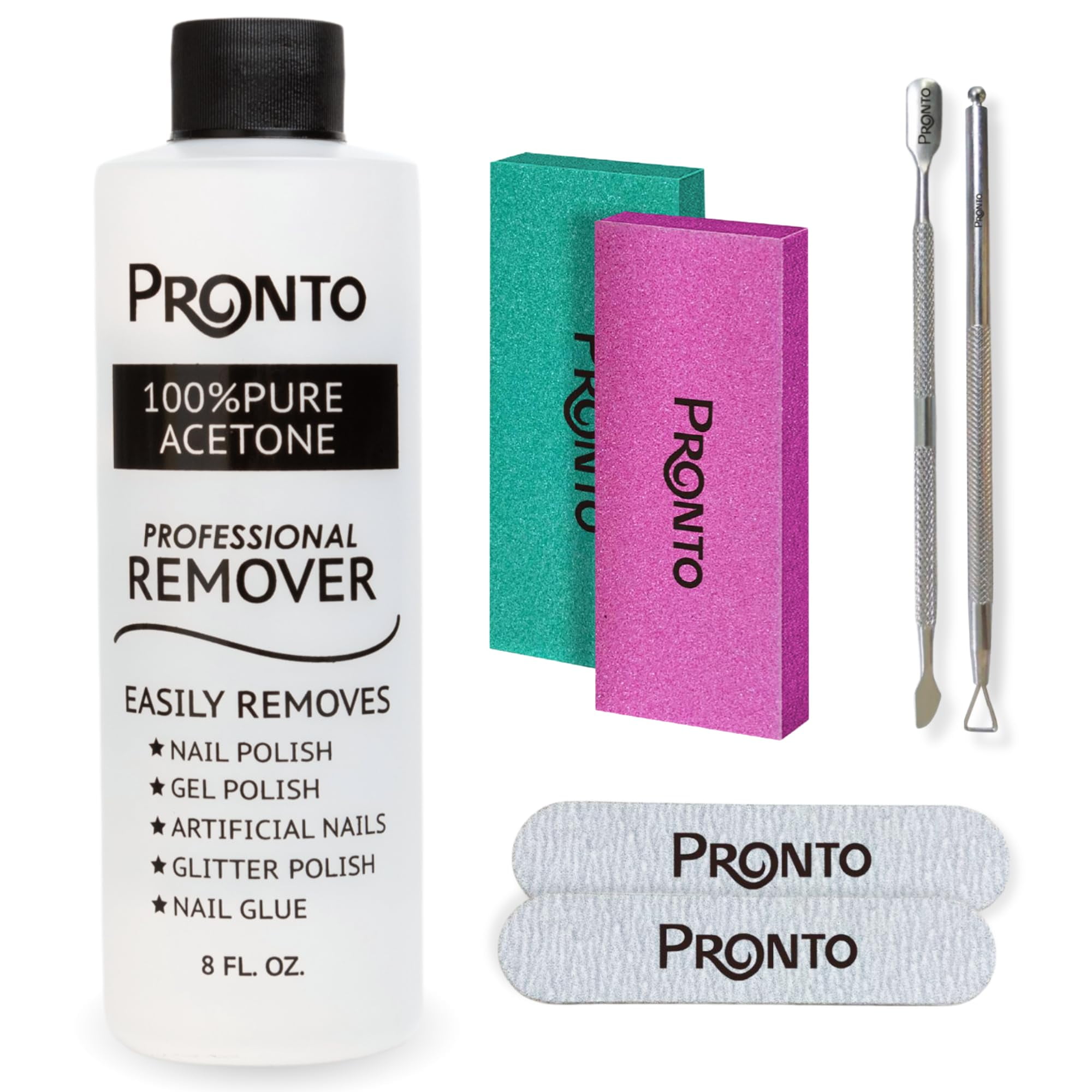 Pronto Acetone Nail Polish AIF9 Remover 8 Fl Oz with Manicure Kit ...