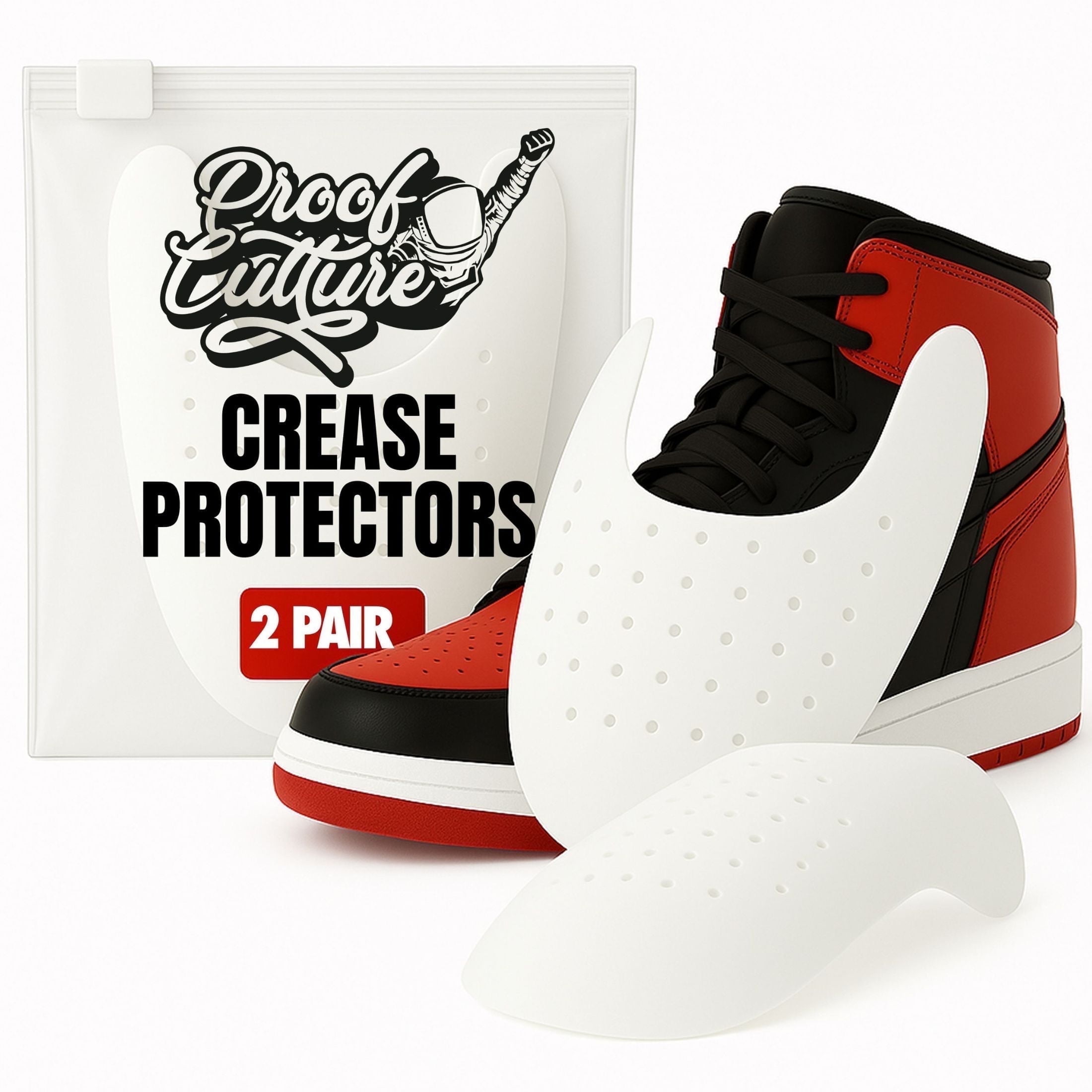 Proof Culture Anti-Wrinkle Shoe Crease Protector Guards, White, 2 Pack ...