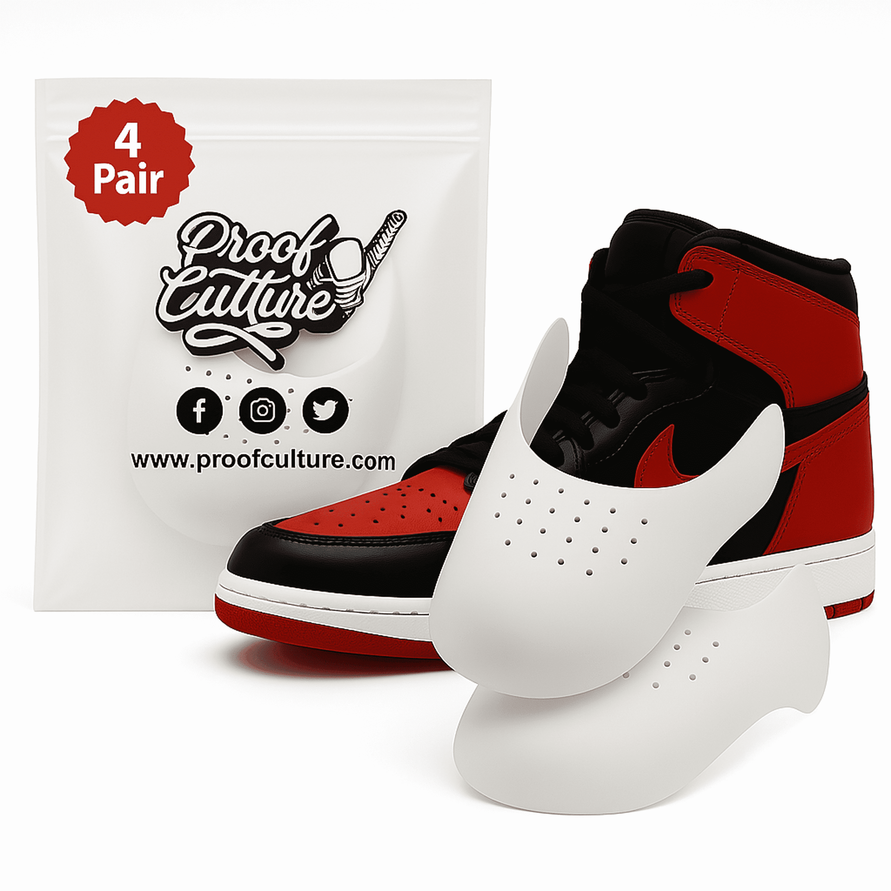 Proof Culture 4-Pack White Shoe Crease Protectors for Air Force 1 ...