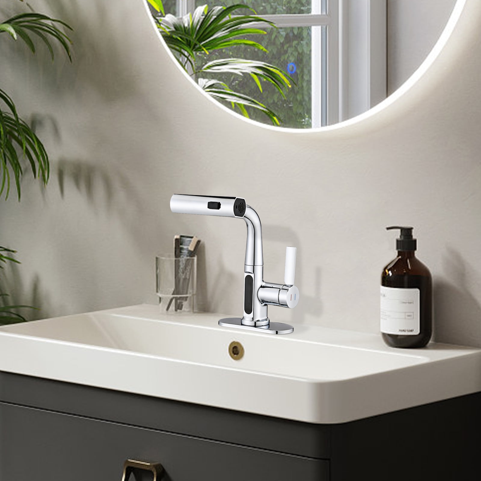 Proox Pulling Lifting Digital Display Faucet, Single Handle Waterfall ...