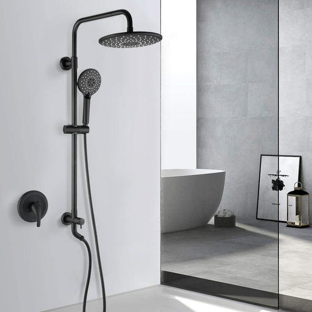 Proox Wall Mount Dual Shower Heads Shower System with Adjustable Slide ...