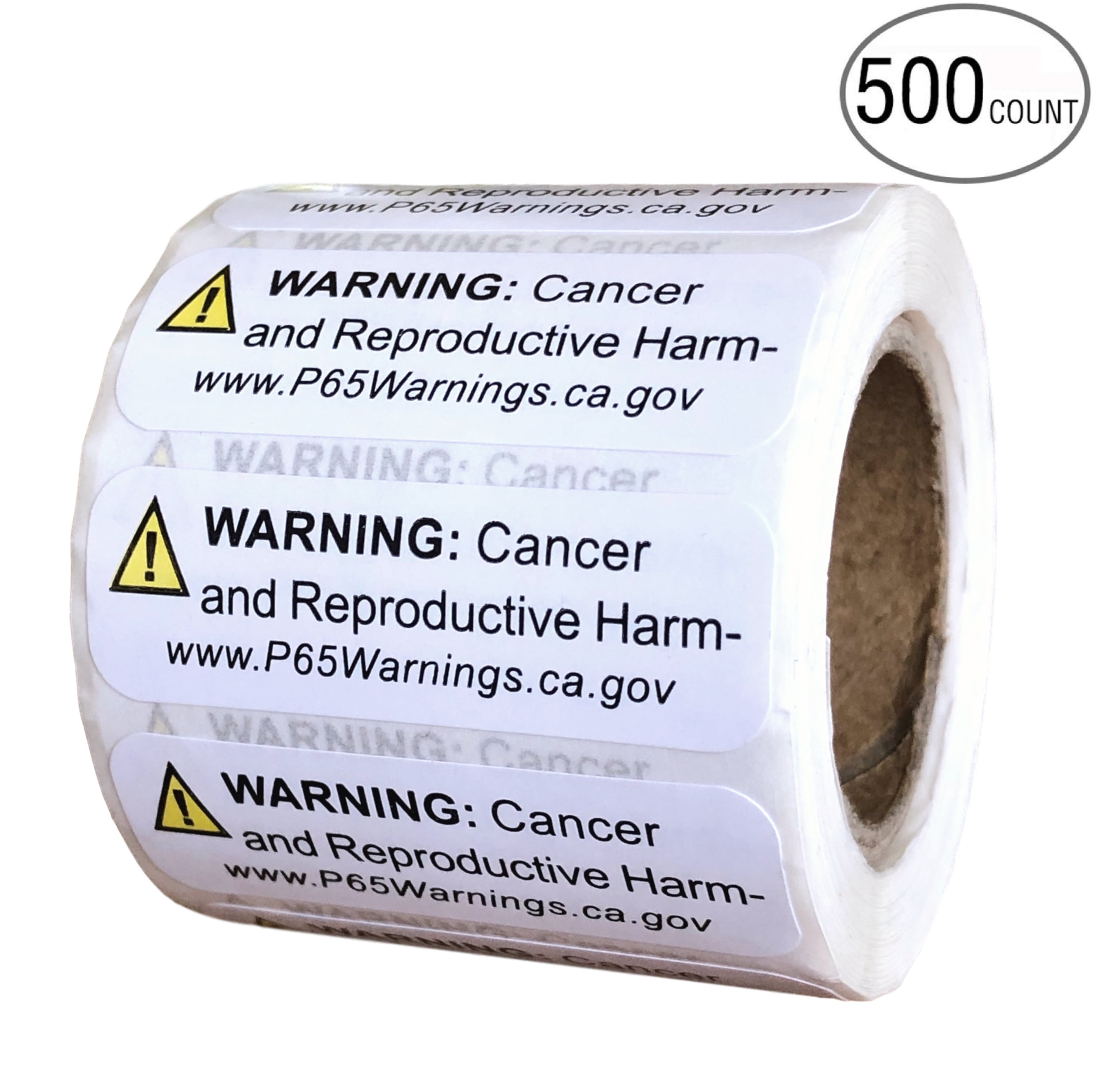 Prop 65 California Warning Labels 500 Count Roll | .5 by 1.5 Inch Size ...