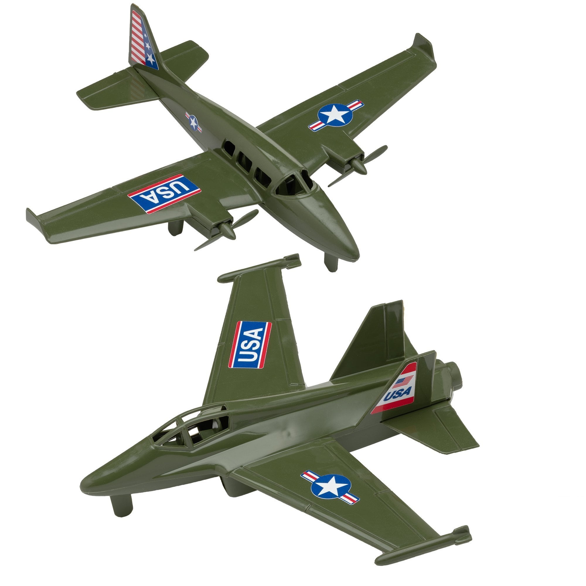 Prop Plane and Fighter Jet - Olive Green New - Walmart.com