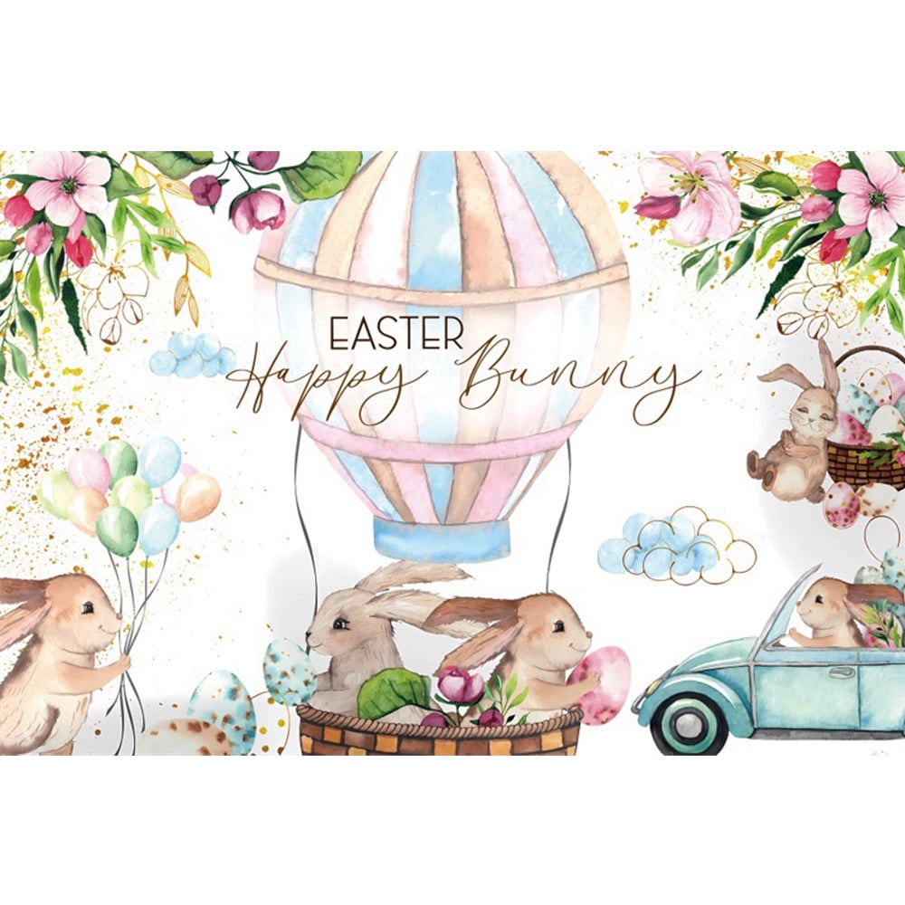 Prop Studio Photo Backdrop ration Butterfly Rabbit Cartoon Party Birthday Bunny Easter Floral ...