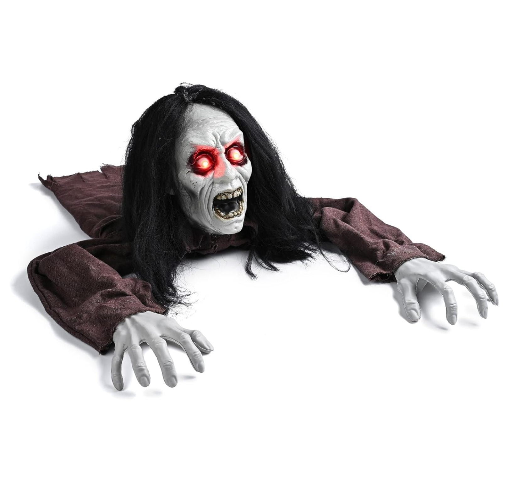 Prop Zombie Groundbreaker with Scary Sound & LED Flashing Eyes Party ...