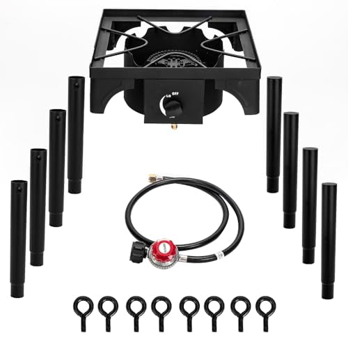 Propane 1 Burner Camp Stove High Pressure Gas Cooker Portable Cast Iron ...