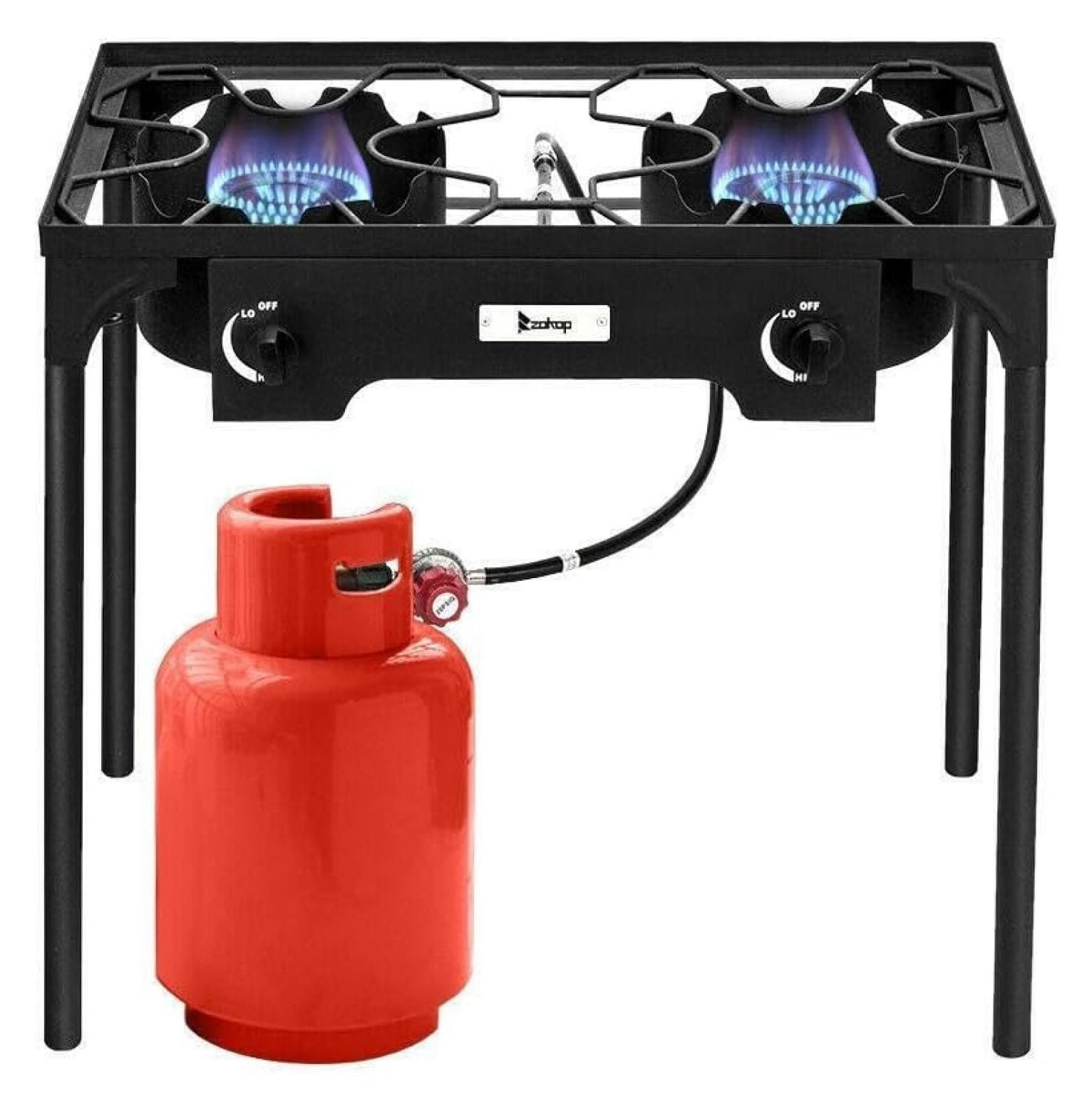 Propane 150000 BTU Double 2 Burner Gas Cooker Stand Stove Outdoor BBQ ...