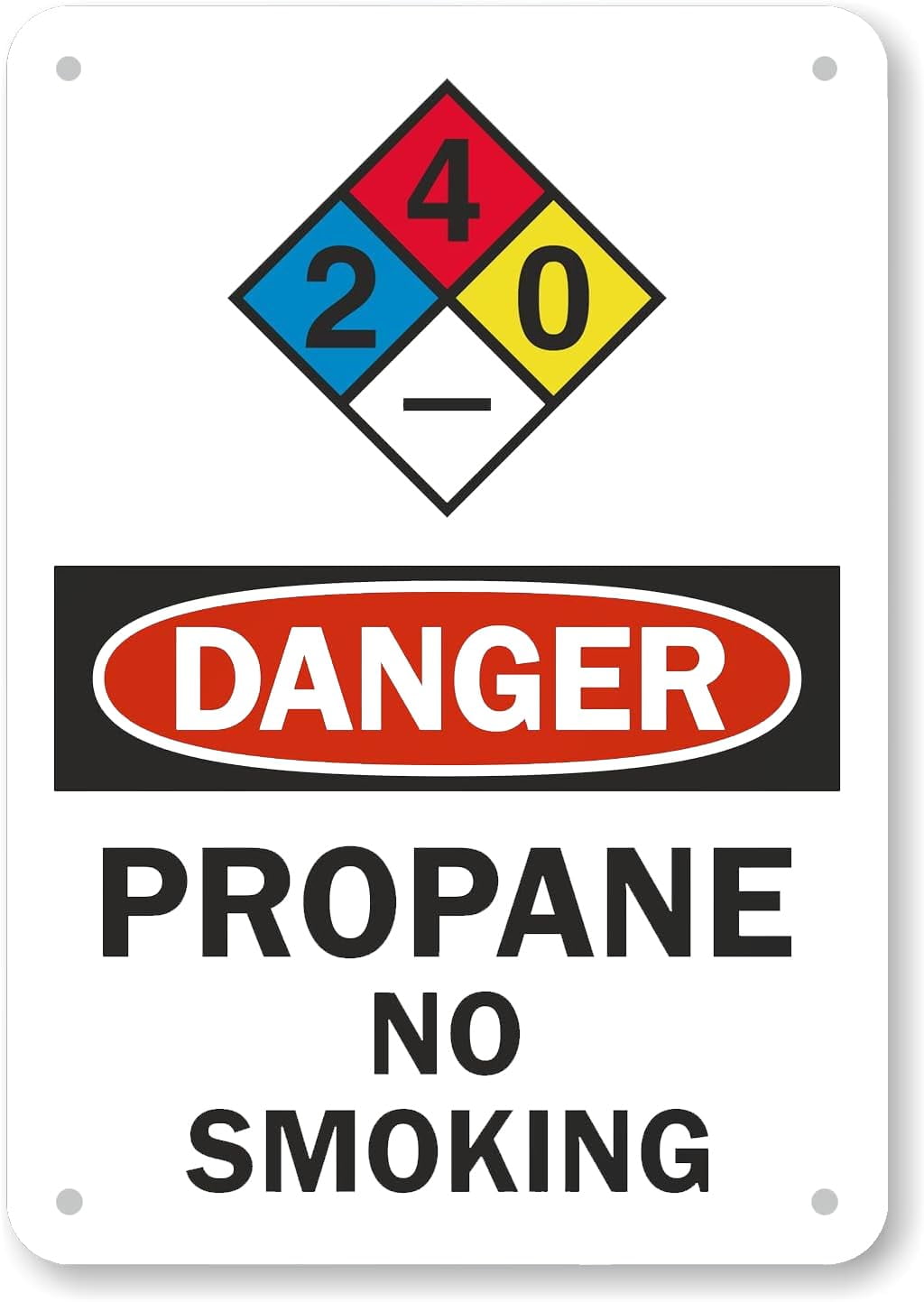 Propane 2-4-0 Sign, No Smoking Metal Wanring Signs Private Property ...