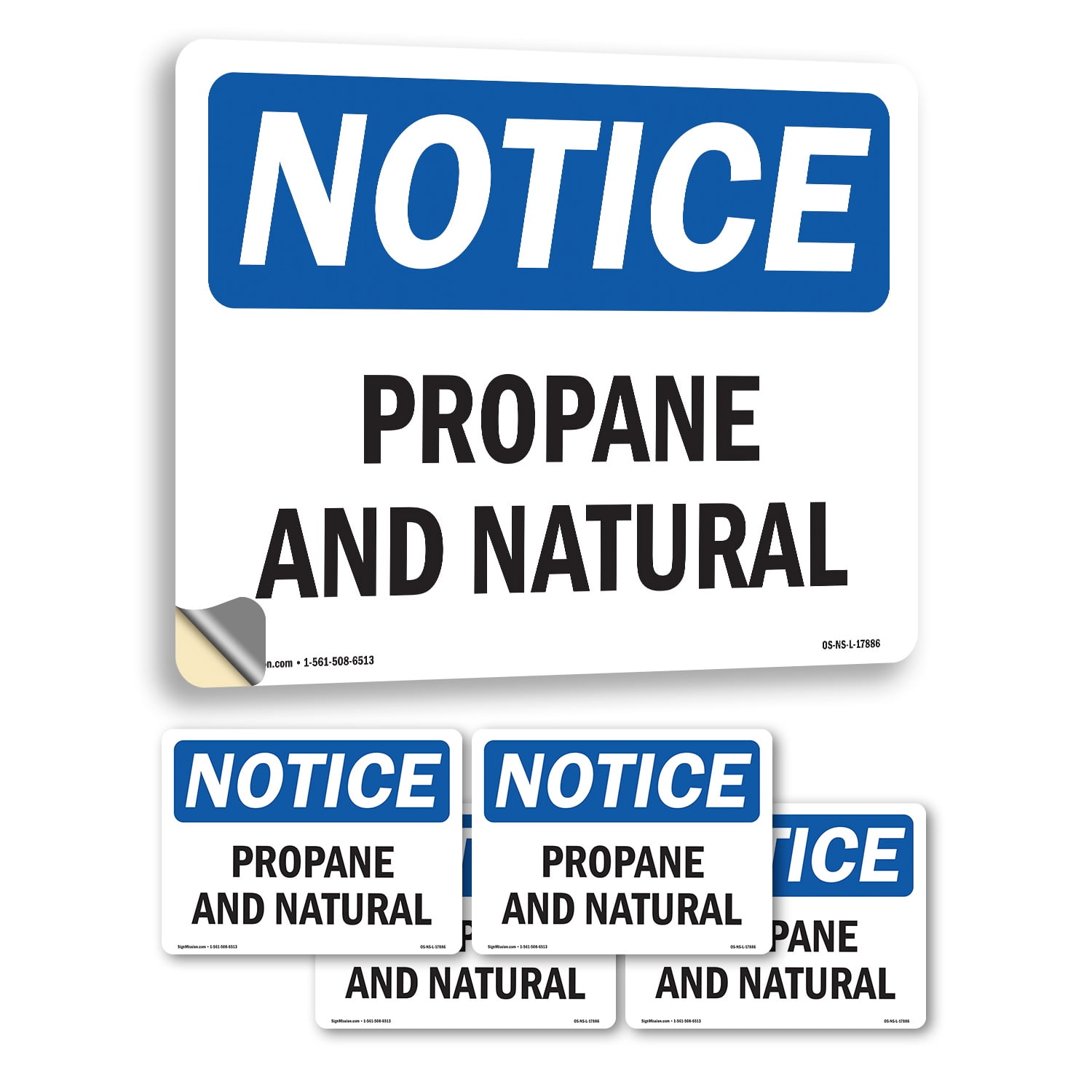 Propane And Natural OSHA Notice Vinyl Decal Label 10 Inch x 7 Inch - 5 ...