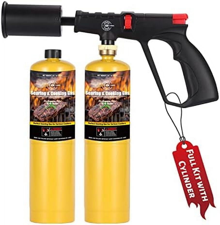 Propane Cooking Torch Kit with 2x Searing MAPP Gas Tanks Grill Torch ...