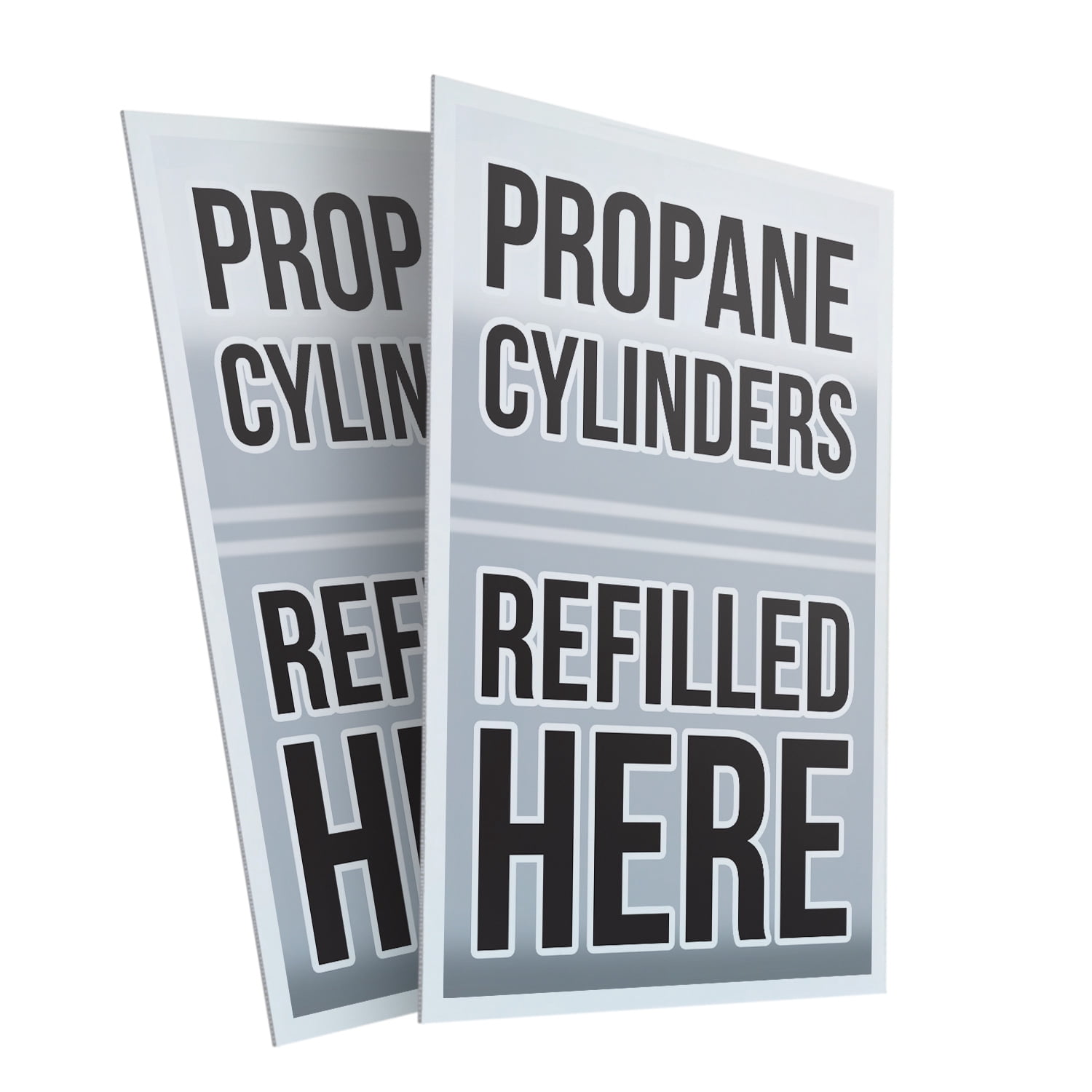 Propane Cylinders Refilled Here (2-Pack) 24 Inch x 36 Inch Plastic ...