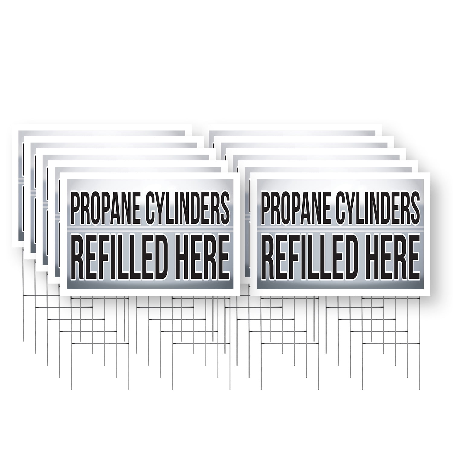 Propane Cylinders Refilled Here Yard Sign 10 Pack of 24 Inch x 36 Inch ...
