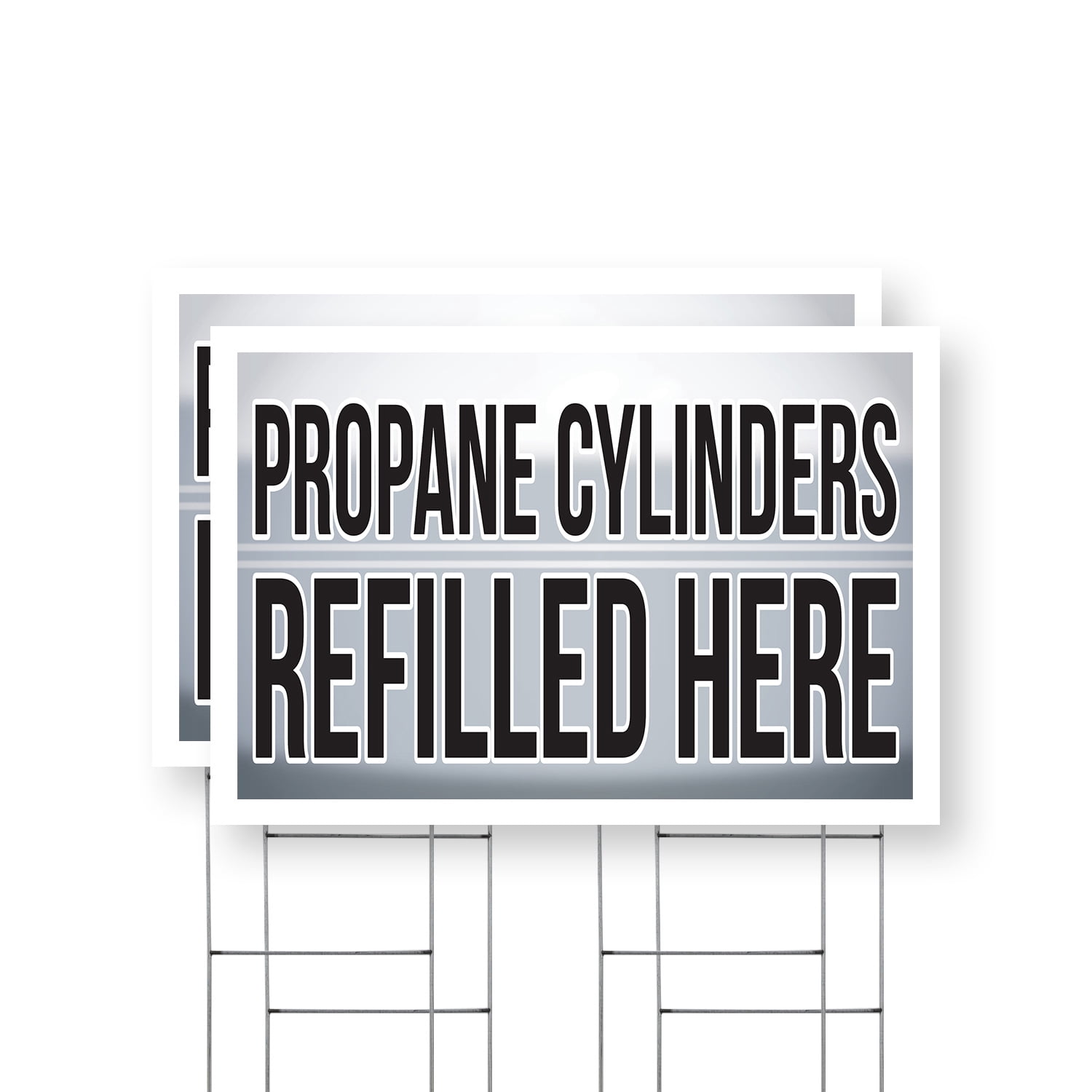 Propane Cylinders Refilled Here Yard Sign 2 Pack of 24 Inch x 36 Inch ...