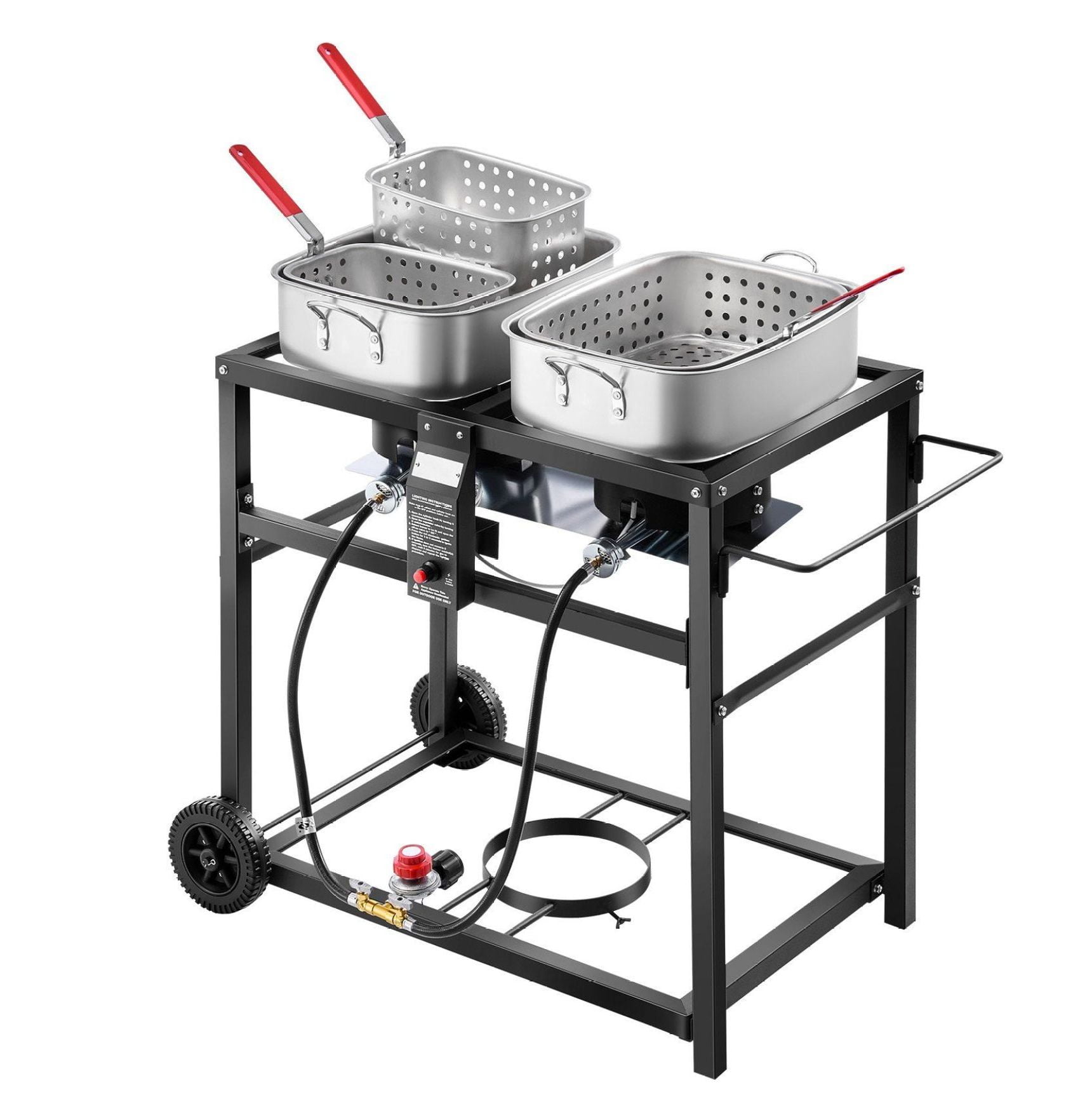 Outdoor Propane Deep Fryer - Commercial Cart with Wheels - Dual Tank 36 ...