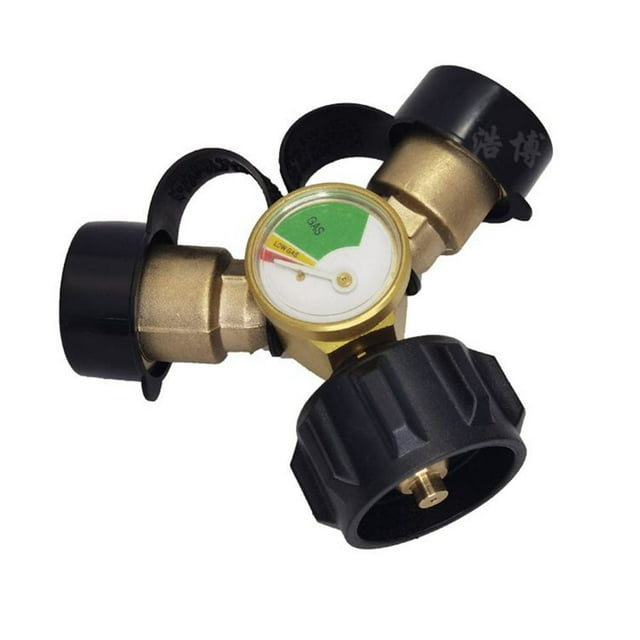 Propane Distributor Propane Tank Y-Splitter Adapter) with Gauge 2Way ...