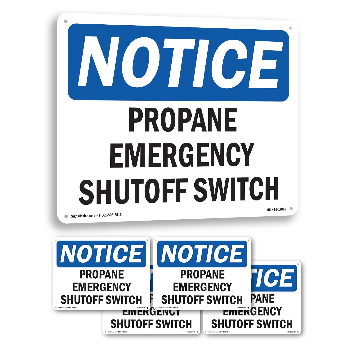 Propane Emergency Shutoff Switch OSHA Notice Rigid Plastic Sign 10 Inch ...