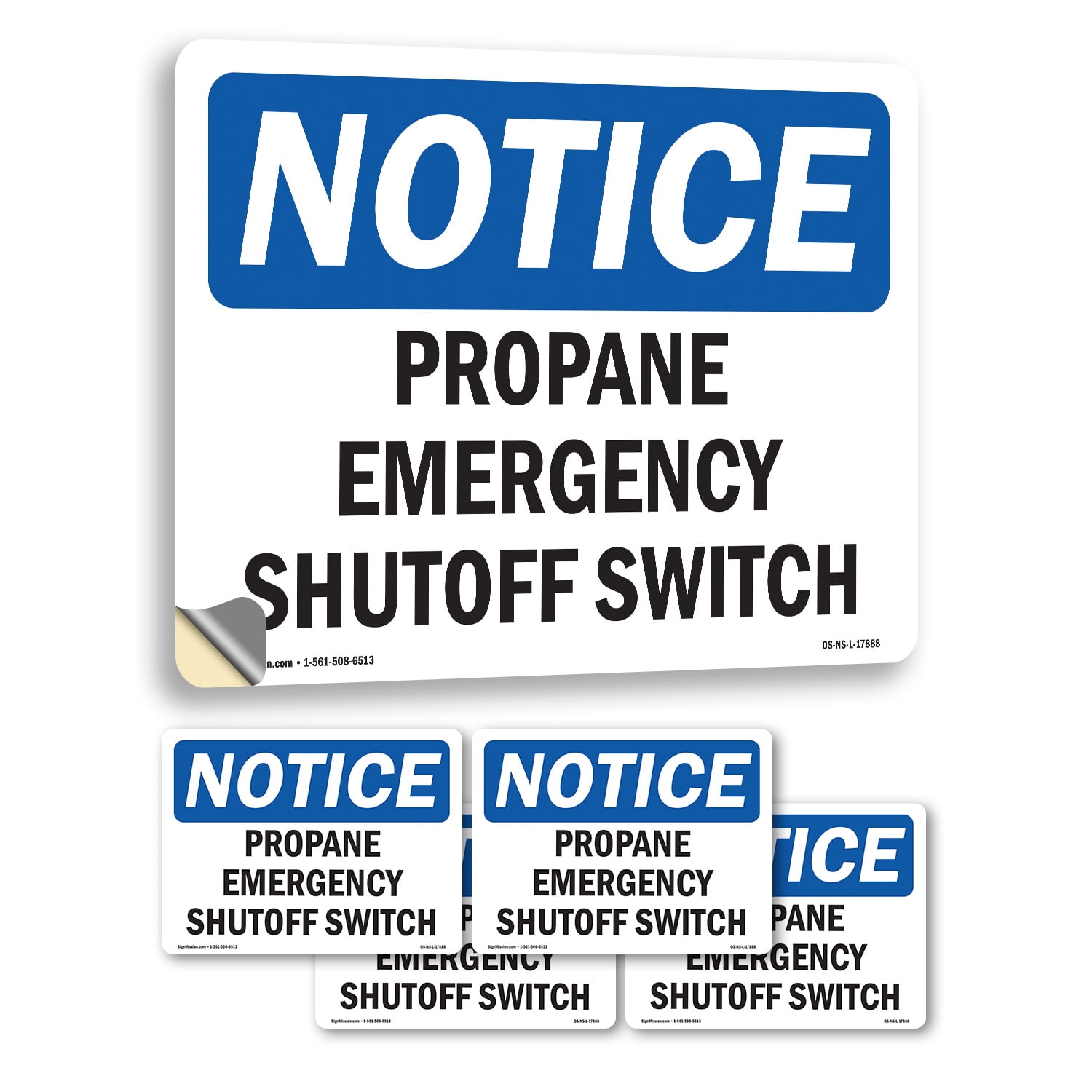 Propane Emergency Shutoff Switch OSHA Notice Vinyl Decal Label 7 Inch x ...
