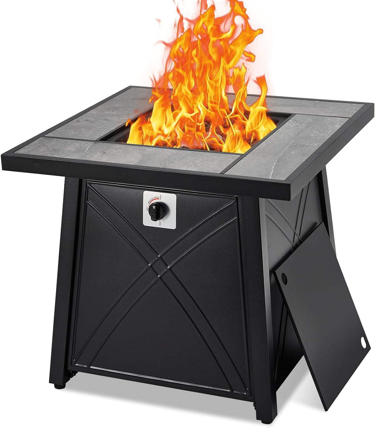 Propane Fire Pit 28 inch, 50,000 BTU Outdoor Fire Pit Table, to Add Atmosphere to Party, CSA ...