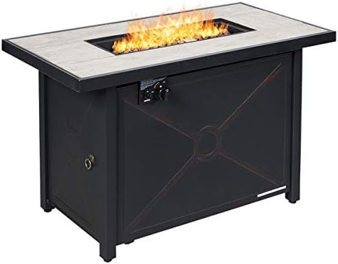 Propane Fire Pit, 60,000 BTU Outdoor Gas Fire Pit Burner Stove Fire ...